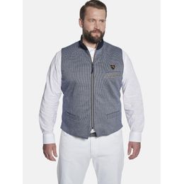 Sweatweste CHARLES COLBY "Sweatweste DUKE MADDOC", Herren, Gr. XL, blau (dunkelblau gemustert), comfort fit normal, Westen Sweatweste, mit Wappen-Badge