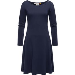 A-Linien-Kleid Ragwear "A-Linien-Kleid Appero", Damen, Gr. L, N-Gr, blau (navy), Obermaterial: 70% Baumwolle CO. 30% Polyester PES., Kleider A-Linien-Kleid