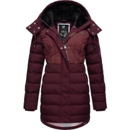 Wintermantel Ragwear "Winterjacke Ashanta Block", Damen, Gr. XL, rot (wine rot), Obermaterial: 100% Polyester PES. Obermaterial: Futter: 100% Polyester PES. 100% Polyester PES., M&auml;ntel Wintermantel
