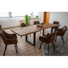 Tisch BARCELONA B-Ware / nougatfarben / 200(300)x100