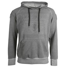 Kapuzensweatshirt Top Gun "Kapuzenpulli TG20201132", Herren, Gr. XXL, grau (anthrazit), Obermaterial: 65% Baumwolle CO. 35% Polyester COOLMAX PES(Coolmax)., Pullover Kapuzensweatshirt