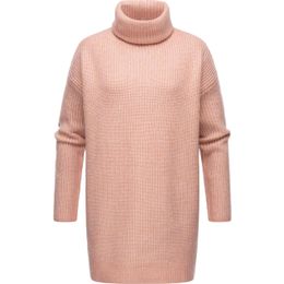 Sweater Ragwear "Strickpullover Lynea Remake", Damen, Gr. L, rosa (dusty pink), Obermaterial: 65% Polyacryl PAN. 35% Polyester Pol. recyc.., h&uuml;ftlang, Rundhals, Sweatshirts Sweater, Nachhaltiger Damen Rollkragenpullover aus Strick