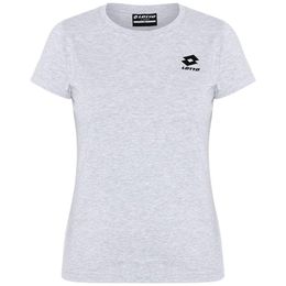 T-Shirt Lotto, Damen, Gr. M (38), grau (high, rise), 95% Baumwolle, 5% Viskose, unifarben, normal, Rundhals, gerader Abschluss, Shirts T-Shirt, - in k&ouml;rpernaher Form