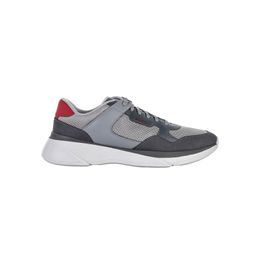 Sneaker BOSS "Sneaker Dean Runn memx", Herren, Gr. 41, grau (dunkelgrau), Obermaterial: 64% Rindsleder Leather cow. 36% Polyurethan PU. Futter: 85% Polyester PES. 15% Polyurethan PU. 100% EVA EVA., Schuhe Sneaker