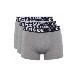 Boxershorts Chiemsee "Boxershort Boxer Briefs, Regular Fit 3P 3er Pack", Herren, Gr. M, grau, Obermaterial: 95% Baumwolle CO. 5% Elasthan EL., Unterhosen Boxershorts