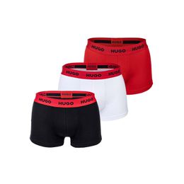 Boxershorts Hugo "Boxershort 3er Pack", Herren, Gr. L, bunt (schwarz, wei&szlig;, rot), Obermaterial: 95% Baumwolle CO. 5% Elasthan EL., Unterhosen Boxershorts