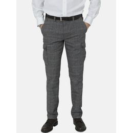 Cargohose Babista "Cargohose SILVENA", Herren, Gr. 27, N-Gr, grau (grau kariert), Obermaterial: 51% Baumwolle CO. 31% Polyester COOLMAX PES(Coolmax). 16% Viskose Birla CV Birla. 2% Elasthan EL., Hosen Cargohose