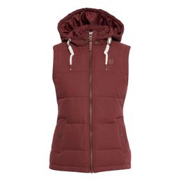 Kurzweste oxmo "Kurzweste OXAlita", Damen, Gr. S, rot (wine rot), Obermaterial: 70% Baumwolle CO. 30% Nylon NY., Westen Kurzweste