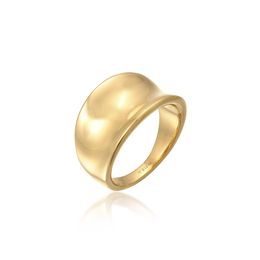 Siegelring Elli "Ring Basic Schick Oval 925 Silber" Gr. 54, gold, Fingerringe, Damen, 54, ohne Stein, Silber 925 (Sterlingsilber), Siegelring