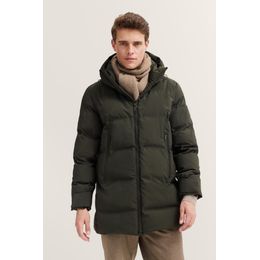 Parka Bugatti "Rainseries", Herren, Gr. 58, gr&uuml;n (180, oliv), 100% Polyester, unifarben, regular fit, gerader Abschluss, Jacken Parka, wasserdicht, atmungsaktiv und mit Kapuze