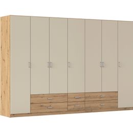 Dreht&uuml;renschrank Rauch "Kleiderschrank Garderobe GAMMA Breiten 91/136/181/226/271/315/360 cm", eiche artisan, beige (champagner), griffe alu, B:315cm H:210cm T:54cm, Holzwerkstoff, Schr&auml;nke, Dreht&uuml;renschrank, mit Schubladen, verschiedene Griff-Varianten TOPSELLER MADE IN GERMANY