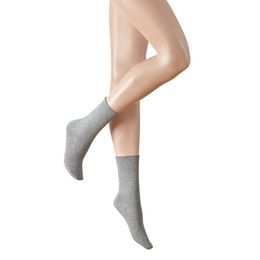 Socken Hudson "Socke Relax Soft", Damen, Gr. 39-42, grau (silber 0502), Obermaterial: 80% Baumwolle CO. 18% Polyamid PA. 2% Elasthan EL., Socken Socken