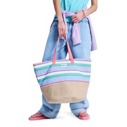 Strandtasche Roxy "Waikiki Life", Damen, cloud dancer classic stripe, Baumwolle, Taschen Strandtasche