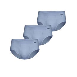 Slip Ammann "3er Pack Slip mit Eingriff Day Classic / Jeans Feinripp", Herren, Gr. 7, blau (hellblau), Obermaterial: 75% Baumwolle CO. 25% Polyester PES., Unterhosen Slip