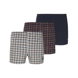 Boxershorts CHARLES COLBY "3er Pack Boxershorts LORD KERRIS", Herren, Gr. L-XL, blau (dunkelblau gemustert), Obermaterial: 95% Baumwolle CO. 5% Elasthan EL., Unterhosen Boxershorts
