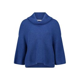 BETTY & CO Strickpullover BETTY & CO "Strickpullover mit Kragen", Damen, Gr. L, blau (middle blau melange), Obermaterial: 44% Polyacryl PAN. 31% Polyamid PA. 20% Polyester PES. 5% Elasthan EL., Pullover Strickpullover
