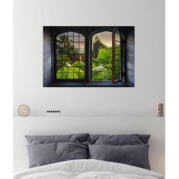 Wandsticker queence "Urwald", gr&uuml;n, B:60cm H:40cm, Vinyl, Wandtattoos, Wandsticker, Wandsticker, Wandbild, selbstklebend, 3D, Fenster