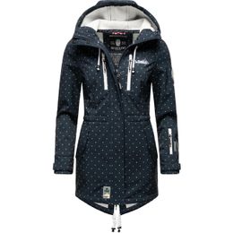 Funktionsparka Marikoo "Funktionsmantel Zimtzicke", Damen, Gr. XS, blau (navy dots), Obermaterial: 98% Polyester PES. 2% Elasthan EL. Obermaterial: Futter: 100% Polyester PES., Jacken Funktionsparka