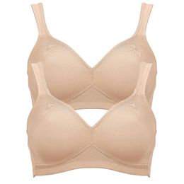 B&uuml;gelloser BH Anita "BH ohne B&uuml;gel Twin", Damen, Gr. 70, Cup B, beige (beige beige), Obermaterial: 70% Polyamid PA. 30% Elasthan EL., BHs B&uuml;gelloser BH