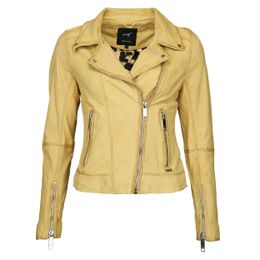 Bikerjacke Maze "Lederjacke Romie", Damen, Gr. L, gelb (curry), Obermaterial: 100% Lammleder LEL. Futter: 100% Polyester PES., Jacken Bikerjacke