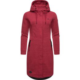 Kapuzensweatjacke Ragwear "Kurzmantel Letti Long", Damen, Gr. XL, pink (raspberry), Obermaterial: 54% Polyester PES. 41% Baumwolle CO. 5% Viskose CV., Sweatjacken Kapuzensweatjacke