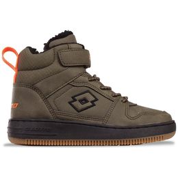 Sneaker Lotto, M&auml;dchen, Gr. 26, gr&uuml;n (olive, schwarz), Synthetik, Textil, Schuhe Sneaker, - mit kuschelig-warmem Teddyfutter