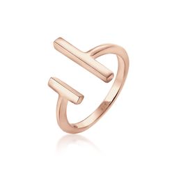 Silberring Elli "Ring Offen Verstellbar Geo Stab Minimal 925 Silber" Gr. 54, rosa (rosegold), Fingerringe, Damen, 54, Silber 925 (Sterlingsilber), Silberring