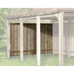 Carport-R&uuml;ckwand Weka, braun, B:270cm H:181cm, Massivholz, Gartenhaus-Seitenw&auml;nde, Carport-R&uuml;ckwand