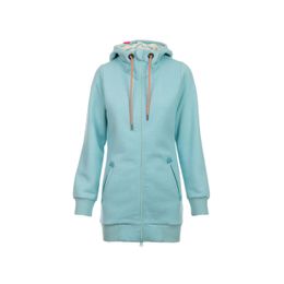 Sweatjacke SALZHAUT "Sweatjacke KRAU&iquest;", Damen, Gr. S, blau (aqua), Obermaterial: 80% Baumwolle CO. 20% Polyester PES., Sweatjacken Sweatjacke