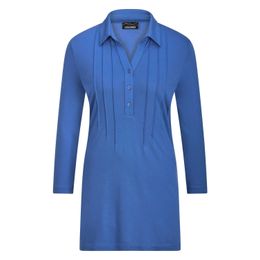 Tunika GOLDNER "Kurzgr&ouml;&szlig;e Elegantes Blusenshirt mit Biesen", Damen, Gr. 25, blau (royalblau), Obermaterial: 95% Viskose CV. 5% Elasthan EL., figurumspielend, Tuniken Tunika, stretchbequeme Jerseyqualit&auml;t