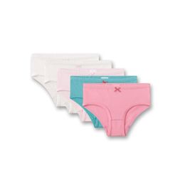 Panty Sanetta "Slip Hipslip 5P 5er Pack", M&auml;dchen, Gr. 116, bunt (rosa, blau, wei&szlig;), Obermaterial: 95% Baumwolle CO. 5% Elasthan EL., Unterhosen Panty