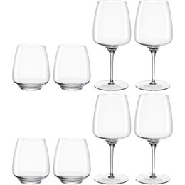 Gl&auml;ser-Set Leonardo "Trinkglas-Set CESTI, 8-teilig", transparent, H:20cm &Oslash;:9cm, Kristallglas, Trinkgef&auml;&szlig;e, Gl&auml;ser-Set, 4 Kelchgl&auml;ser 500 ml, 4 Trinkgl&auml;ser 460 ml, sp&uuml;lmaschinengeeignet