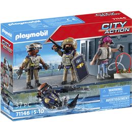 Konstruktions-Spielset Playmobil "SWAT-Figurenset (71146), My Action Heroes", bunt, Spielbausteine, Kinder, Kunststoff, Konstruktions-Spielset, Made in Europe