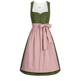 N&uuml;bler Dirndl N&Uuml;BLER "Dirndl midi Thea", Damen, Gr. 50, EURO, gr&uuml;n (oliv), Obermaterial: 100% Baumwolle CO., Kleider Dirndl