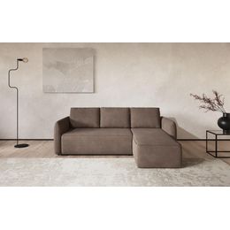 Ecksofa COTTA "Flow L-Form, Breite 239 cm", taupe, B:239cm H:89cm T:170cm, 96% POLYESTER (PES) 4% POLYAMID(PA), Sofas, Ecksofa, wahlweise mit Bettfunktion