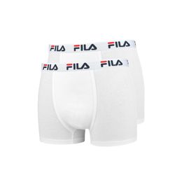 Boxershorts Fila "Boxershort 2er Pack", Herren, Gr. S, wei&szlig;, Obermaterial: 95% Baumwolle CO. 5% Elasthan EL., Unterhosen Boxershorts