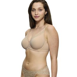 Minimizer-BH Triumph "Amourette W01", Damen, Gr. 75, Cup D, beige (natur), Obermaterial: 68% Polyamid, 32% Elasthan, unifarben, BHs Minimizer-BH, verkleinert die Brust optisch um eine Cup-Gr&ouml;&szlig;e