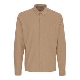 Langarmhemd Blend "Langarmhemd BHShirt", Herren, Gr. L, N-Gr, beige (cornstalk), Obermaterial: 100% Baumwolle CO., Hemden Langarmhemd