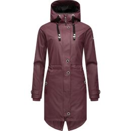Regenmantel Navahoo "Regenjacke Rainy Flower", Damen, Gr. XS, rot (wine), Obermaterial: 70% Polyester PES. 30% Polyurethan PU. Obermaterial: Futter: 100% Polyester PES. 100% Polyester PES., M&auml;ntel Regenmantel