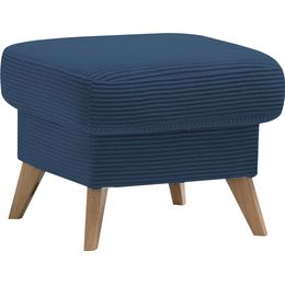 Hocker exxpo - SOFA FASHION "Samso, kompakte und bequeme Sitzgelegenheit in aktuellem Cord Bezug", blau (navy), B:57cm H:47cm T:57cm, Hocker, Hocker