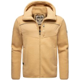 Kapuzensweatjacke STONE HARBOUR "Fleecejacke Illian", Herren, Gr. XL, beige (sand), Obermaterial: 100% Polyester PES., Sweatjacken Kapuzensweatjacke