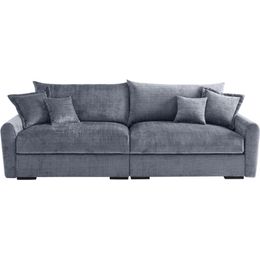 Big-Sofa Home Affaire "Finka, Breite 190 cm", dunkelgrau, B:190cm T:123cm, 100% Polyester, Sofas, Big-Sofa, Mega-Sofa, Cord oder Chenille-Struktur, mit Federkern & 4 Zierkissen