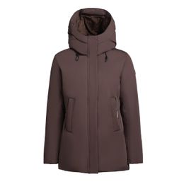 Winterjacke Khujo "Winterjacke Palla-YM", Damen, Gr. L, braun (schwarz braun), Obermaterial: 55% Baumwolle CO. 45% Polyester PES. Obermaterial: Futter: 100% Nylon NY. 100% Polyester PES., M&auml;ntel Winterjacke