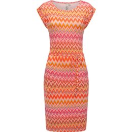 Sommerkleid Ragwear "Sommerkleid Taggien Print", Damen, Gr. S, N-Gr, orange (peach), Obermaterial: 95% Viskose CV. 5% Elasthan EL., Kleider Sommerkleid