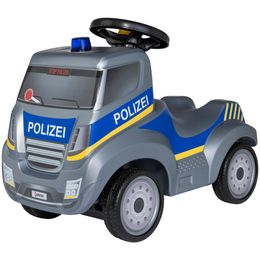 Rutscherauto Ferbedo "Ferbedo Truck", silber (polizei), Rutschautos, KinderB:30cm H:59cm T:44cm, Kunststoff, Rutscherauto, incl. Ferbedo MiniFlash (Blaulicht mit Sirene), B:30cm H:59cm T:44cm