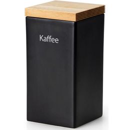 Kaffeedose CONTINENTA, braun (schwarz, holzfarben), B:10cm H:21cm, Lebensmittelaufbewahrungsbeh&auml;lter, Kaffeedose, Kaffeedose