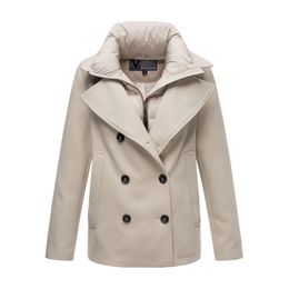 Winterjacke Marikoo "Marikoo Aylaraa Damen Winter Kabanjacke N044", Damen, Gr. L, grau (pearl grau), Obermaterial: 90% Polyacryl PAN. 8% Viskose CV. 2% Elasthan EL., Jacken Winterjacke