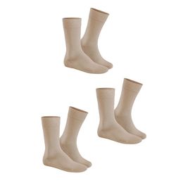 Socken Hudson "Socke Simply&sup3; 3-Pack", Damen, Gr. 35-38, beige (beige, meliert 0799), Obermaterial: 80% Baumwolle CO. 18% Polyamid PA. 2% Elasthan EL., Socken Socken