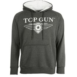 Kapuzensweatshirt Top Gun "Hoodie TG20201043", Herren, Gr. M, grau (anthrazit), Obermaterial: 65% Baumwolle CO. 35% Polyester COOLMAX PES(Coolmax)., Pullover Kapuzensweatshirt