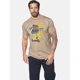 T-Shirt Jan Vanderstorm "T-Shirt NORHEIM", Herren, Gr. 4XL, beige, Obermaterial: 100% Baumwolle CO., Shirts T-Shirt